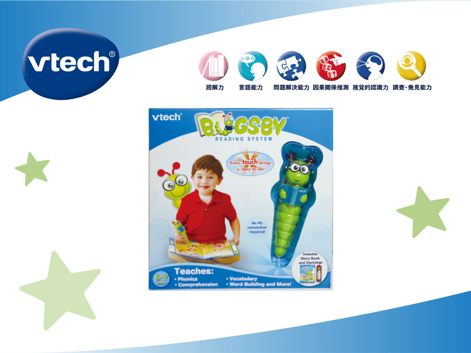 【楽天市場】VTech ヴィテック Bugsby Reading System 【バグズビー・スタータキット】英語 知育玩具 おもちゃ ブック ...