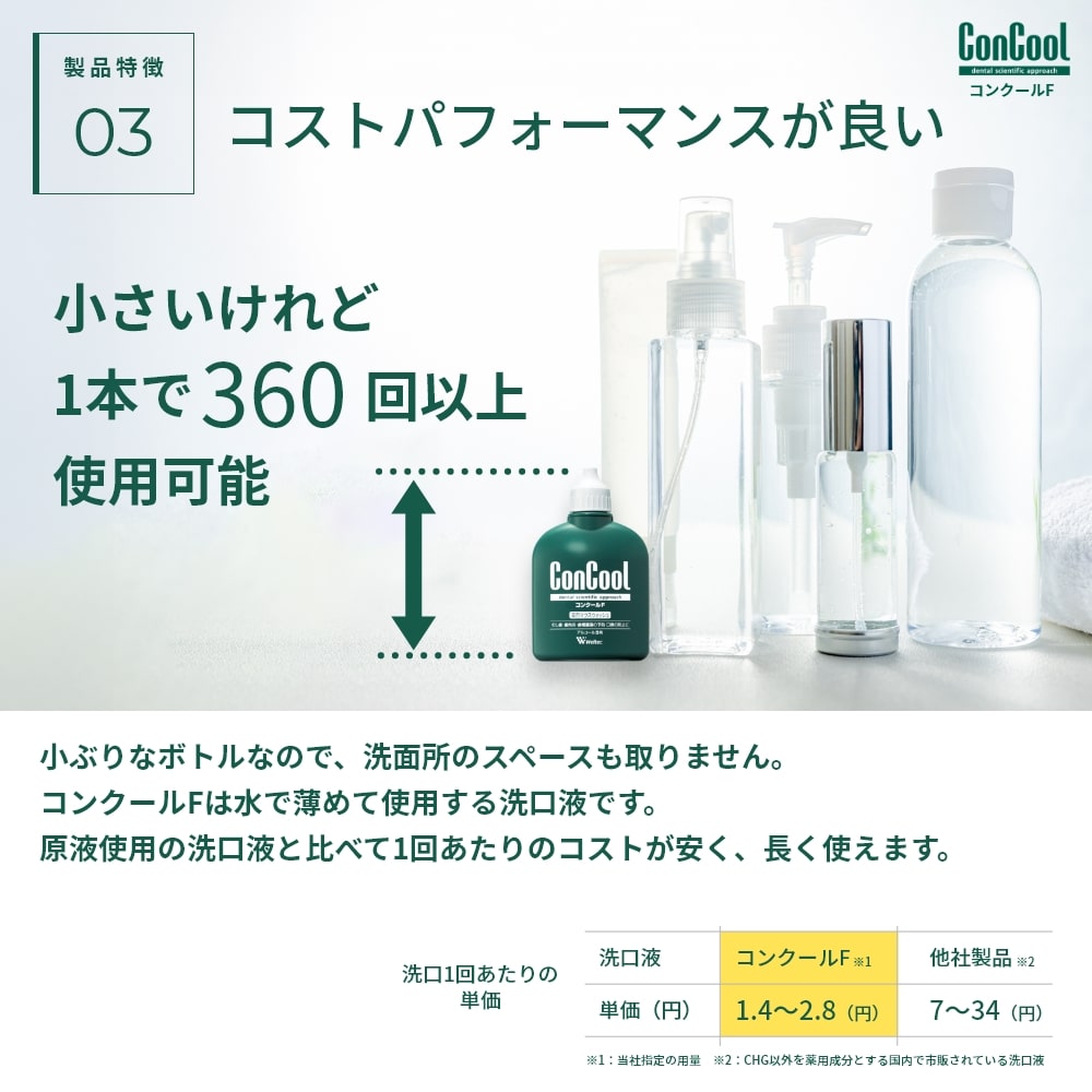 ConCool マウスウォッシュ 洗口液 コンクールF 歯周病予防 100ml【2本】 口臭 ムシ歯 歯周病予防 医薬部外品