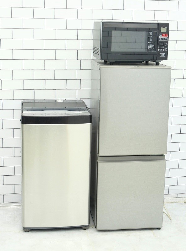 【楽天市場】【中古】126L、5.5kg/21年、21年、23年/アクア、Haier、Haier製/（冷蔵庫、洗濯機、フラット型電子レンジ）中古家電3点セット：いいね家電ショップ