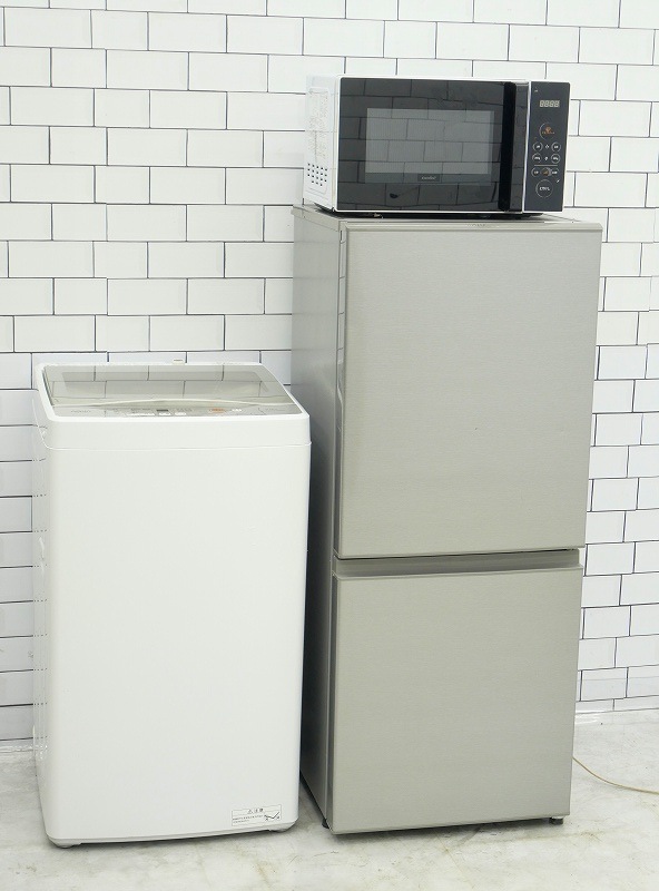 【楽天市場】【中古】126L、5kg/22年、21年、22年/アクア、アクア、日本美的製/（冷蔵庫、洗濯機、電子レンジ）中古家電3点セット：いいね家電ショップ