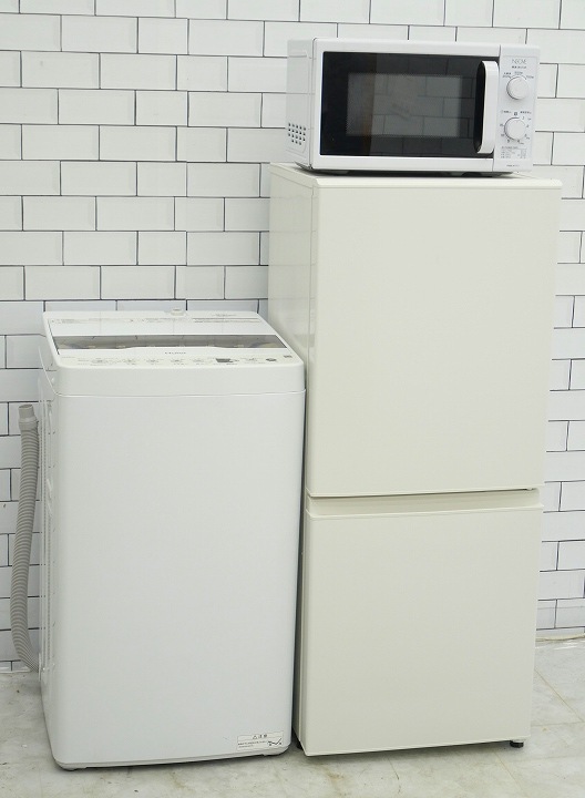 【楽天市場】【中古】126L、4.5kg/22年、23年、22年/無印良品、Haier、KNチヨダ製/（冷蔵庫、洗濯機、電子レンジ）中古家電3点セット：いいね家電ショップ
