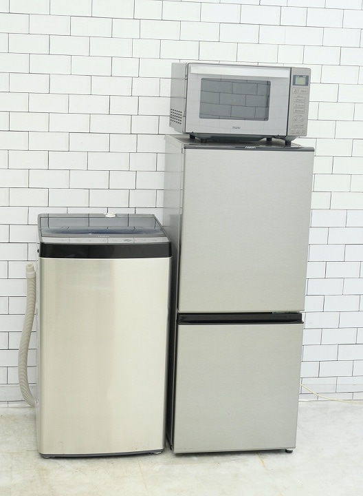 【楽天市場】【中古】126L、5.5kg/21年、21年、21年/アクア、Haier、Haier製/（冷蔵庫、洗濯機、フラット型電子レンジ）中古家電3点セット：いいね家電ショップ