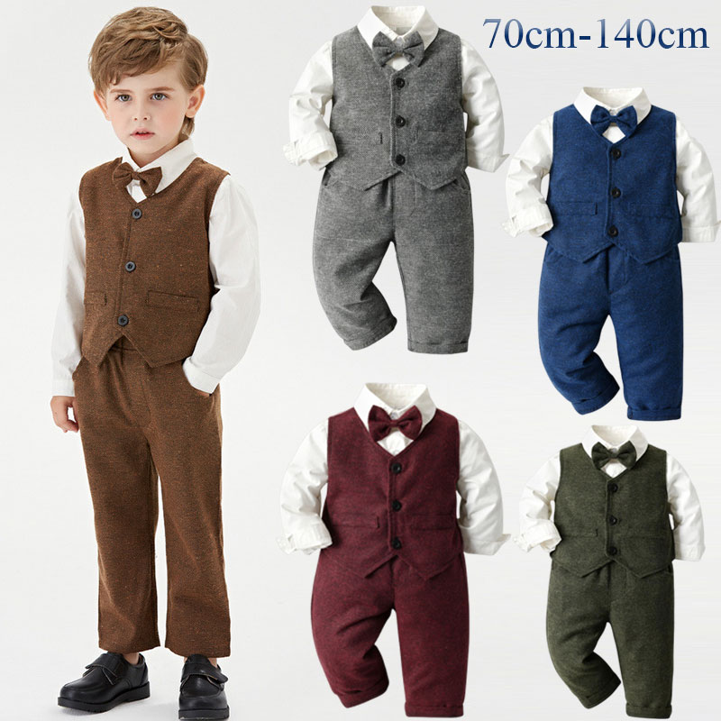【楽天市場】【送料無料】シャツ/ベスト/パンツ スーツ キッズ 3点セット スーツ ベビー服 スーツ 男の子 ブレザー スーツ フォーマル 子供：yumeshop01