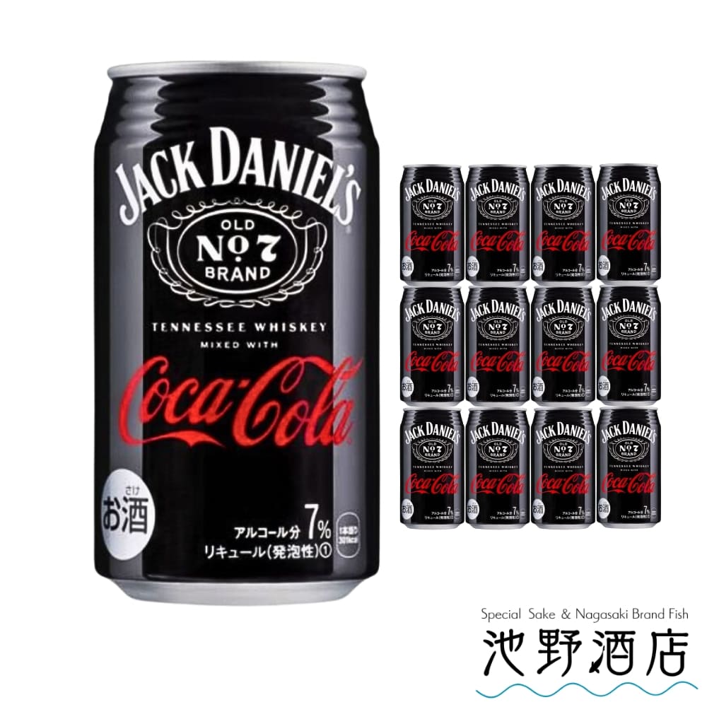 【楽天市場】ジャックコーク ジャックダニエル＆コカ・コーラ 7% 350ml缶×12缶 箱入 [送料無料]：池野酒店