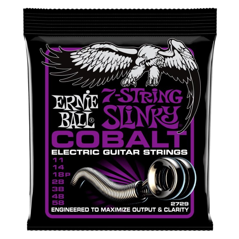 【楽天市場】ERNIE BALL 【在庫処分超特価】 Power Slinky 7-String Cobalt Electric Guitar ...