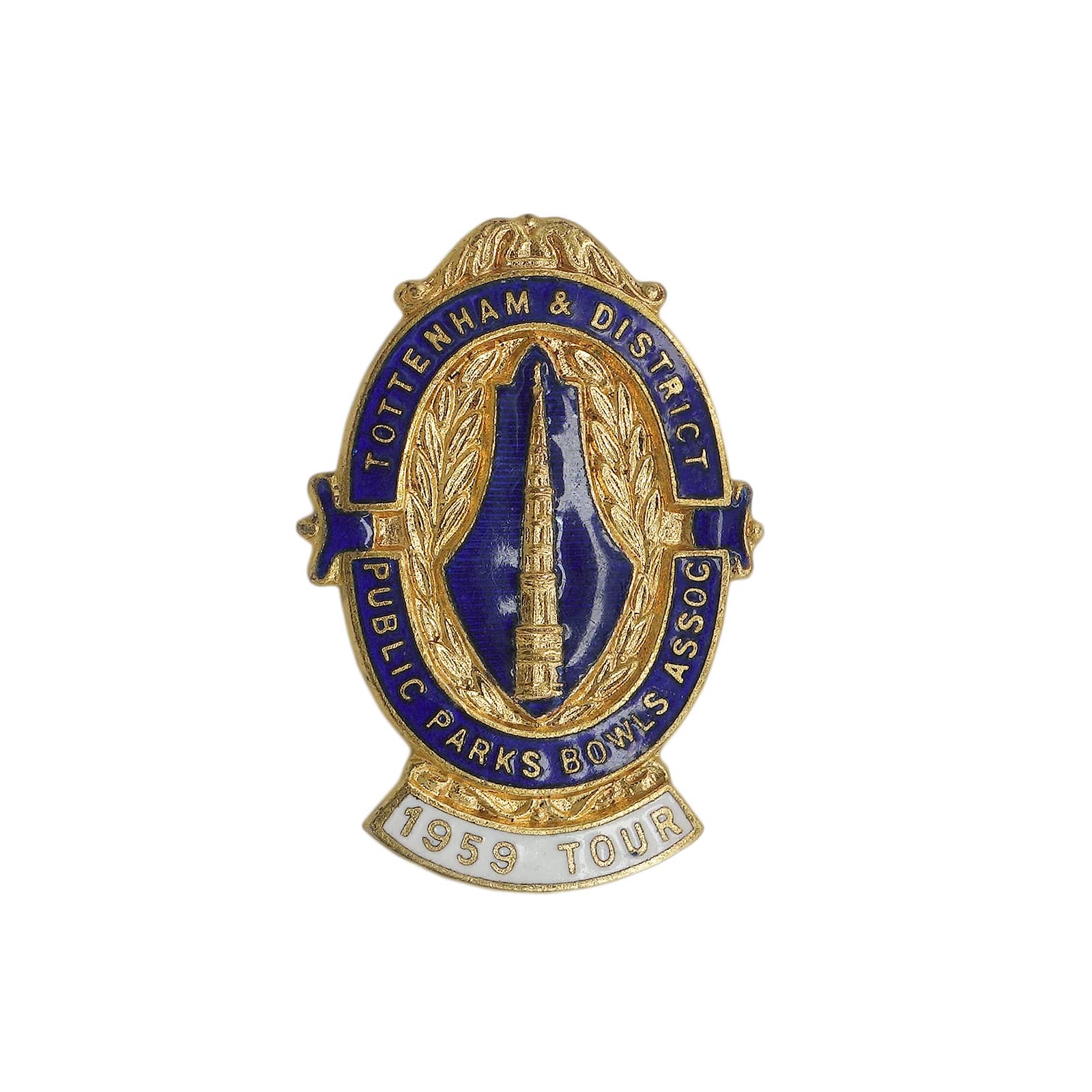 【楽天市場】【中古】1959年 イギリス H.W. MILLER製 アンティーク ブローチ 英国 TOTTENHAM ボウリング ローン ...