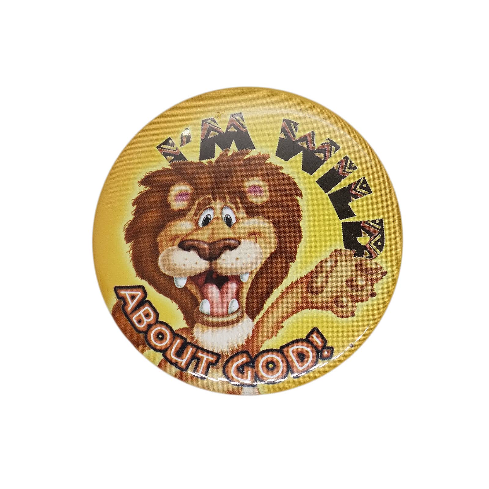 【楽天市場】【中古】ライオン 缶バッジ ピンバッジ 缶バッチ I'M WILD ABOUT GOD!：異国屋