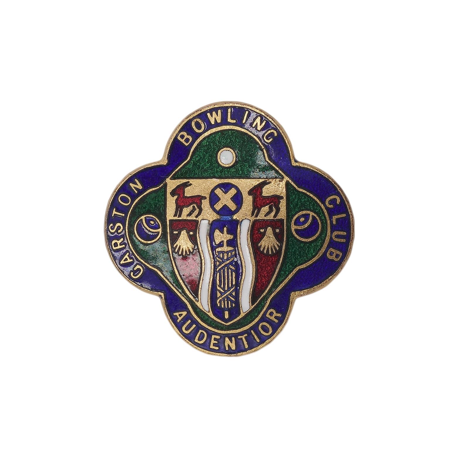 【楽天市場】【中古】英国 H.W. MILLER製 ビンテージ ブローチ イギリス GARSTON BOWLING CLUB ボウリングクラブ ...