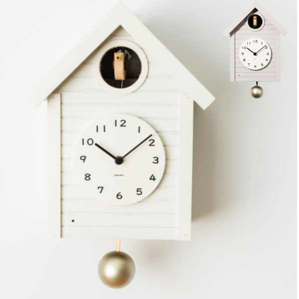 【楽天市場】鳩時計 Cuckoo CLOCK【グレー/ホワイト】CH-059GY/CH-059WH 灰色 白 夜間鳴り止めセンサー 時報機能のONOFFスイッチ RHYTHMステップセコンド ...