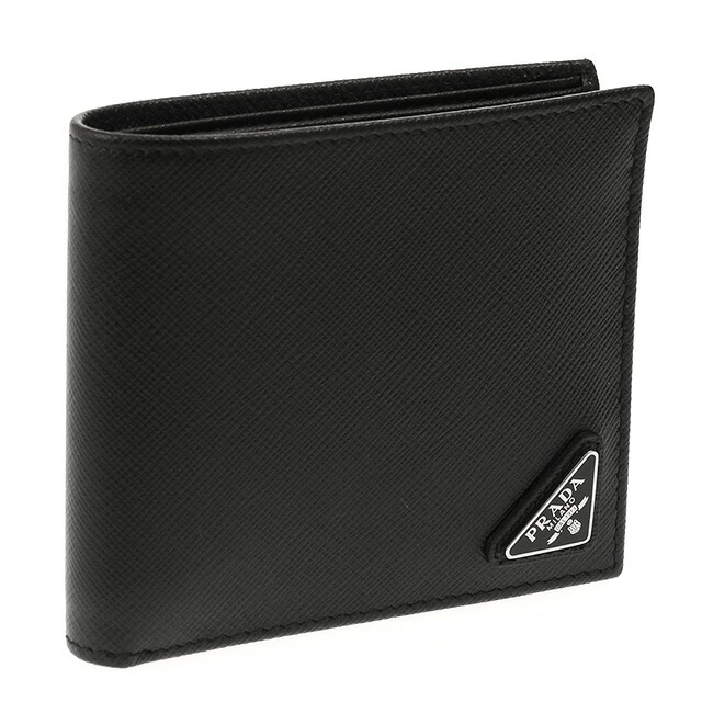 【楽天市場】〈ﾎﾟｲﾝﾄ5倍〉プラダ／PRADA エナメルスモールトライアングルロゴ・型押しレザー2つ折り財布・札入れ(ブラック ...