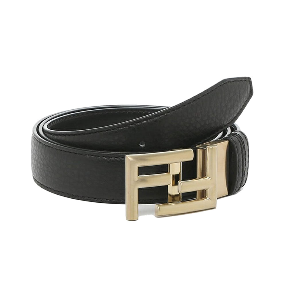 【楽天市場】【P5倍】フェンディ／FENDI "リバーシブル ロゴベルト"33MM スムース×シボ レザー (ブラック) 7C0344 70J ...