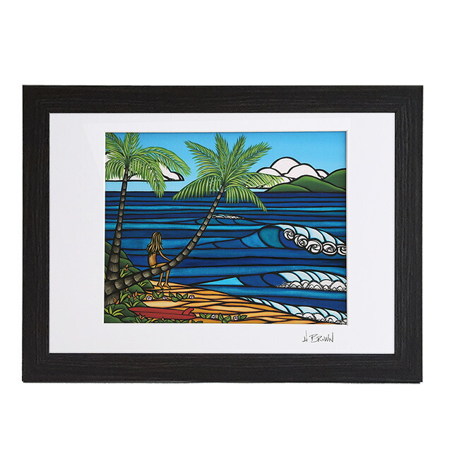 【楽天市場】【額付き＆P10倍】ヘザーブラウン／HEATHER BROWN"ART PRINT W35.6×H28.0cm・WAHINE HE'E NALU・アートプリント・ワヒネ ヘェ ナル ...