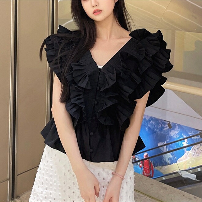 【楽天市場】プリーツフリルブラウス シャツ Vネック 大人 きれいめ 大人っぽ レトロ 可愛い 着回し 上品 新作 人気 エレガント シンプル ホワイト ブラック レッド パープル イエロー ...