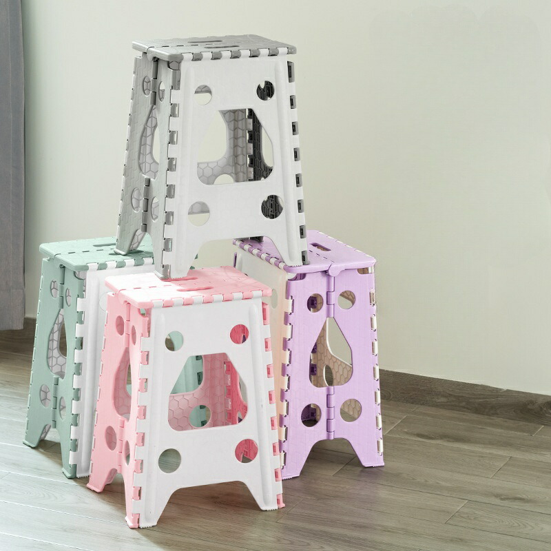 【楽天市場】厚みのあるプラスチック製折りたたみスツール、省スペースな家庭用折りたたみ椅子、ポータブルダイニングテーブル用折りたたみスツール ...