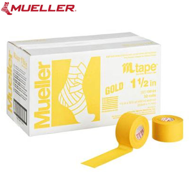 【楽天市場】ミューラー Mueller Mテープ チームカラー 幅38mm 32個入り ゴールド 130823 テーピング 非伸縮コットン ...