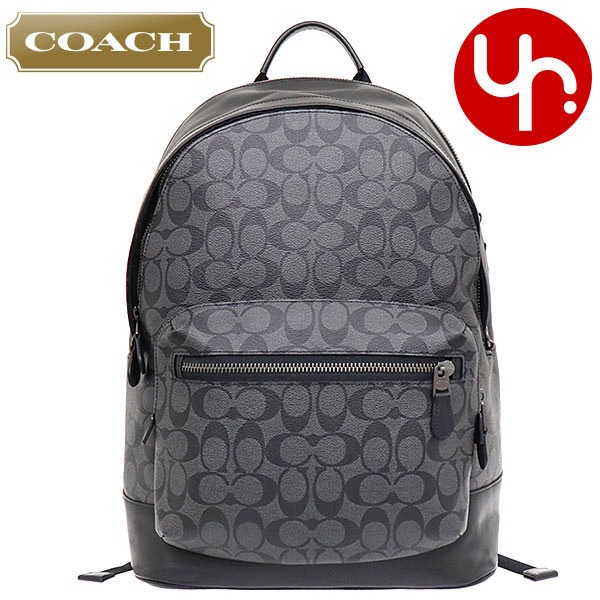 【楽天市場】コーチ COACH バッグ リュック F02736 2736 チャコール×ブラック 特別送料無料 ウエスト シグネチャー PVC ...