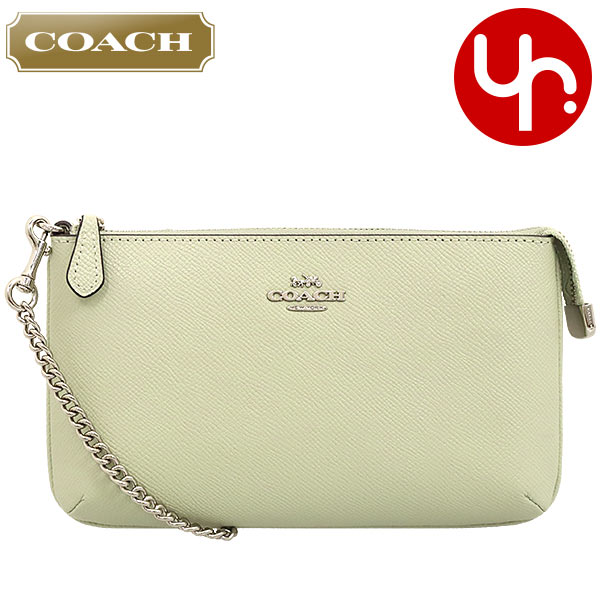 【楽天市場】コーチ COACH バッグ ポーチ F73044 73044 ペールグリーン 特別送料無料 ラグジュアリー クロスグレーン レザー ...