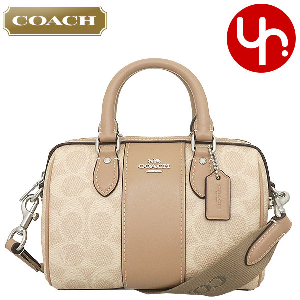 【楽天市場】コーチ COACH バッグ ショルダーバッグ FCW331 CW331 サンド×トープ 特別送料無料 シグネチャー コーテッド キャンバス ストライプ ミニ ローアン クロス ...