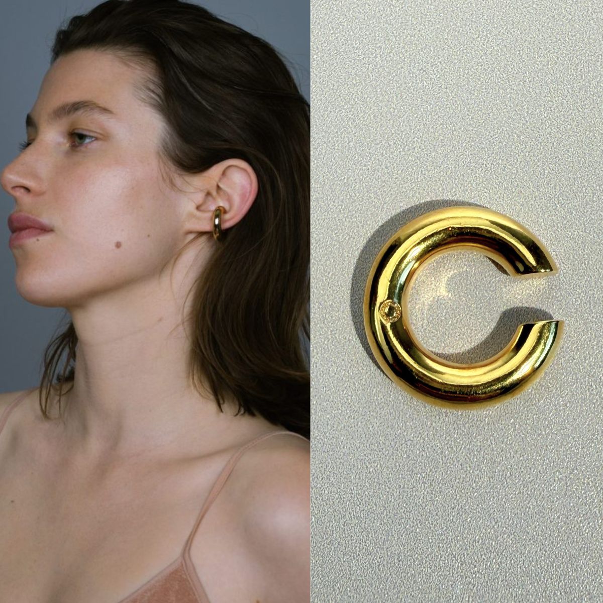 【楽天市場】【SASKIA DIEZ サスキアディツ】イヤーカフ NO1 ラージ ゴールド：import select LandC