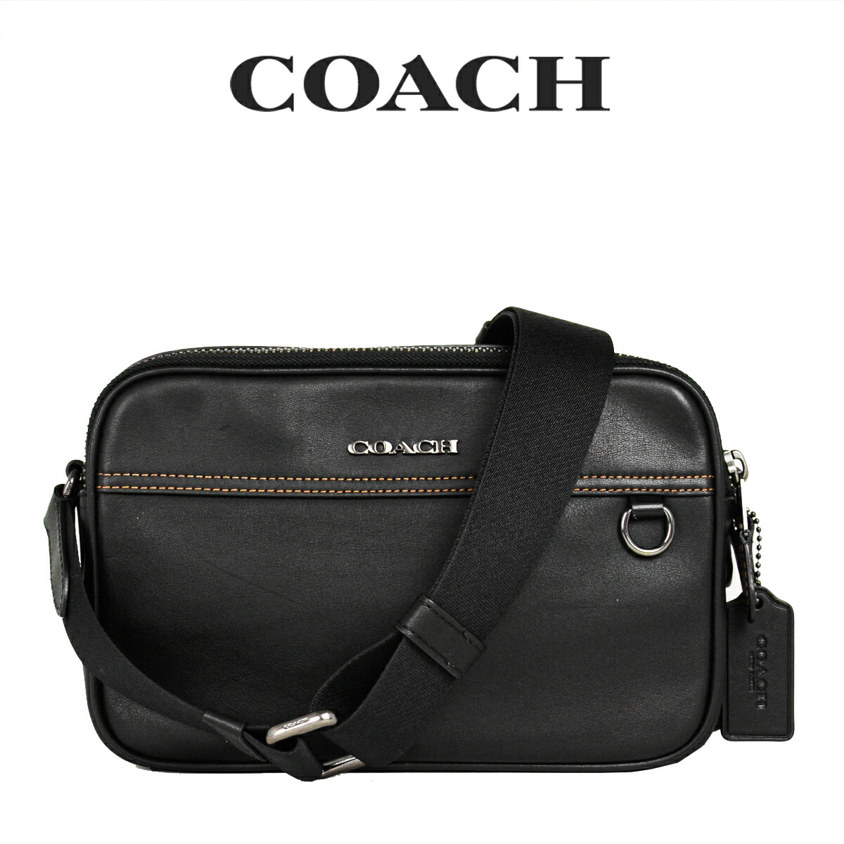 【楽天市場】★ コーチ COACH アウトレット 父の日 ギフト メンズ バッグ ショルダーバッグ C4148 QB/BK(ブラック ...