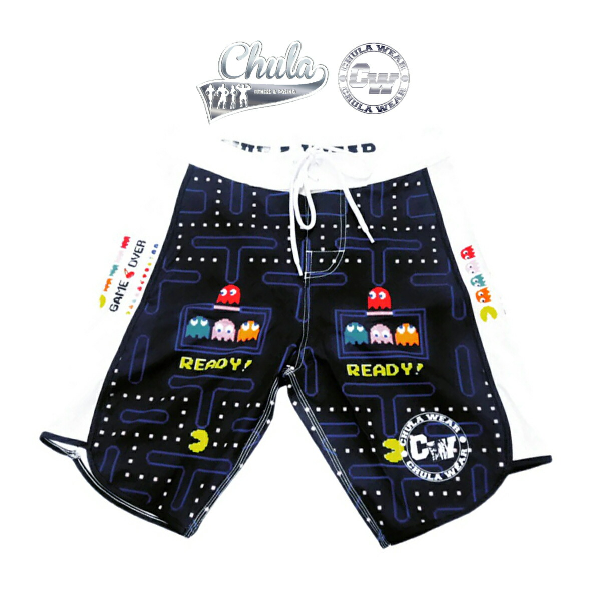 【楽天市場】チュラウェア サーフパンツ CHULA WEAR ステージ ショーツ 水着 GAME OVER (WHITE SHORTS ...