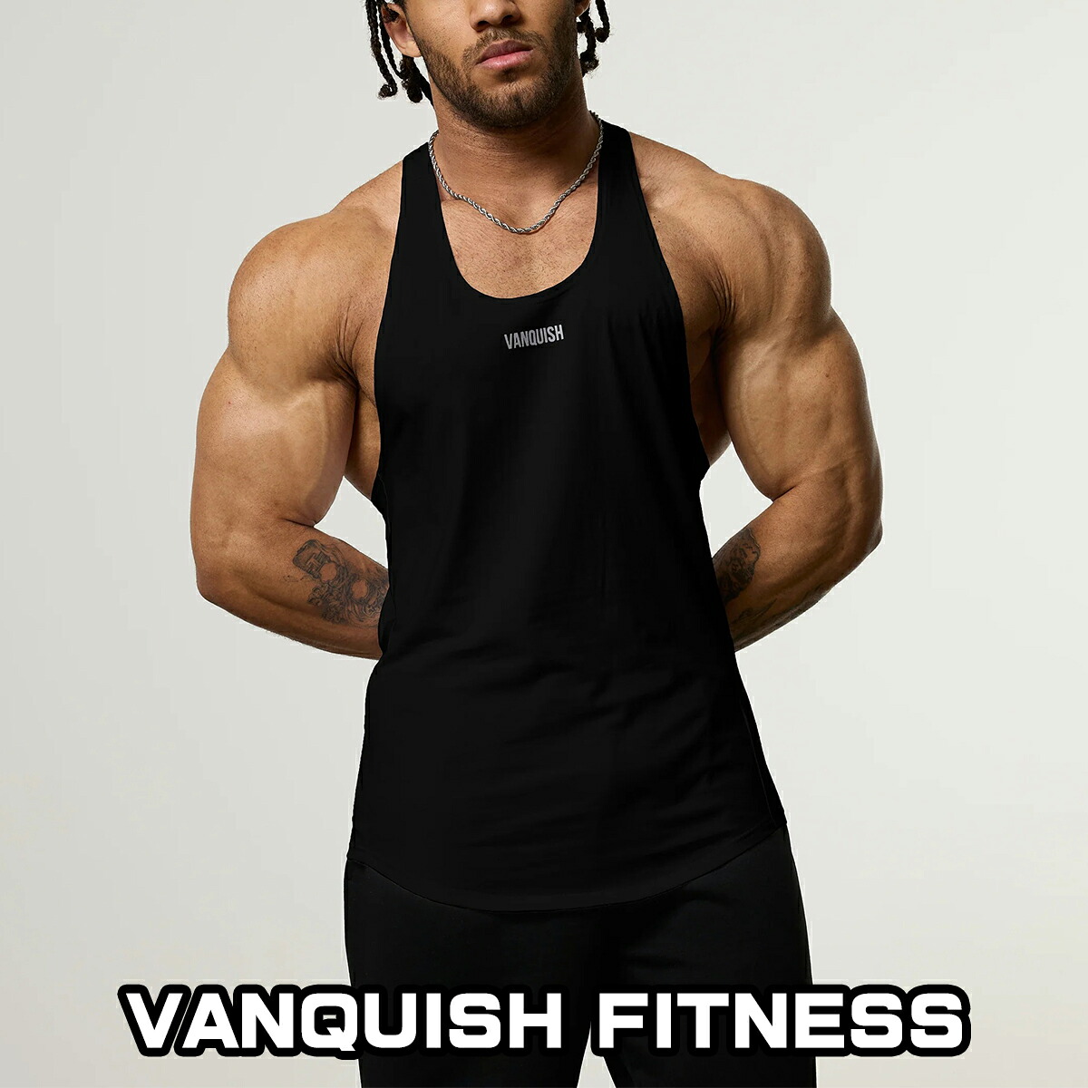 【楽天市場】ヴァンキッシュ タンクトップ Vanquish Essential V2 Black Stringer Vest スリーブレス ノースリーブ メンズ 筋トレ ジム ウエア スポーツ ...