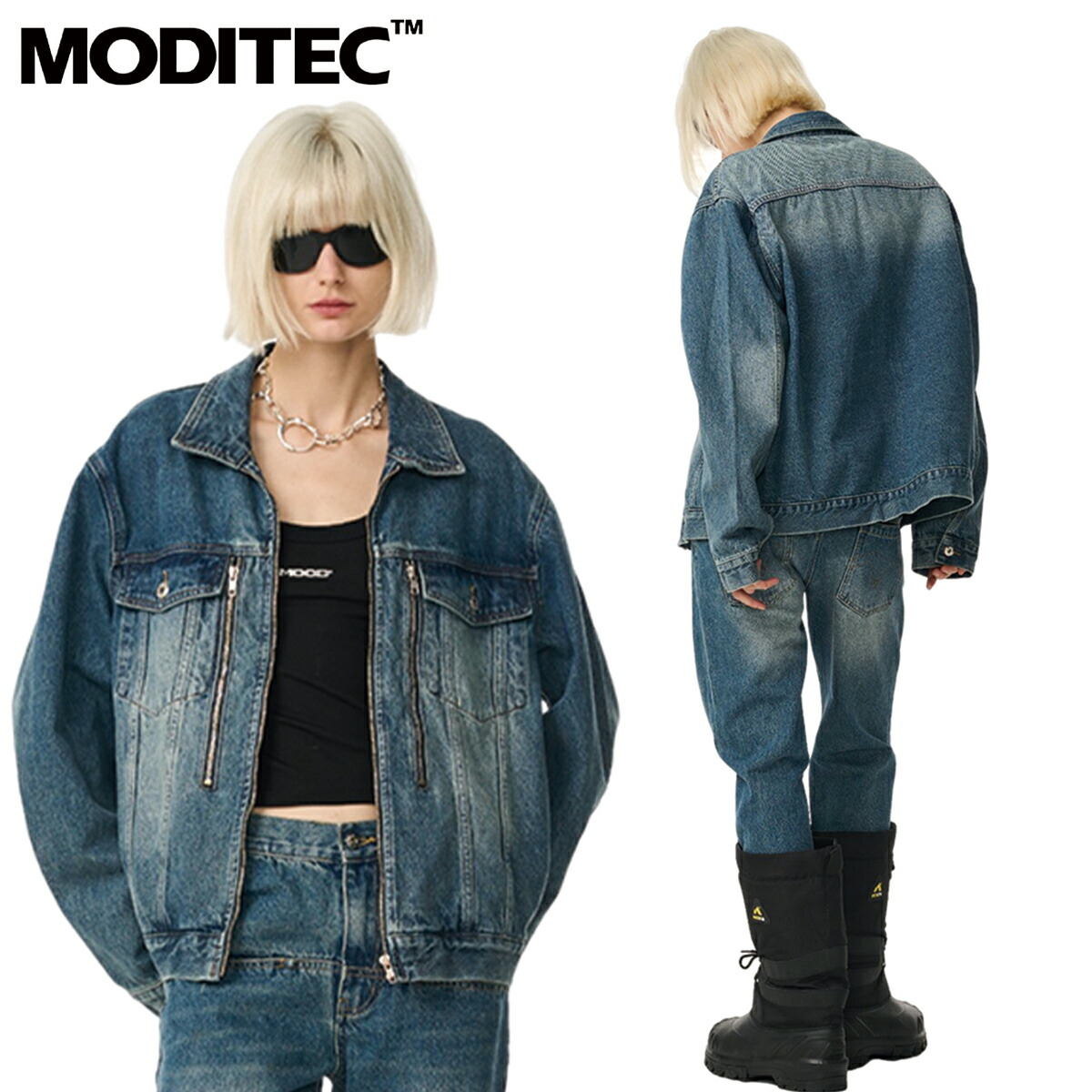 【楽天市場】正規品 MODITEC モディテック デニムジャケット アウター ジャケット 話題 人気 ストリート 芸能人愛用 大人気 ユニセックス 刺繍 [衣類]：WILLS