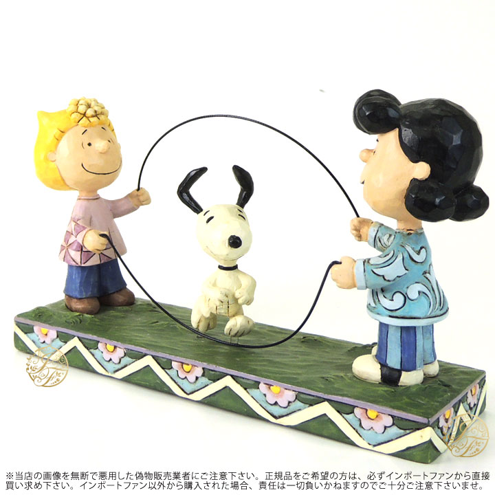 【楽天市場】ジムショア ダブル・ダッチ ルーシーとサリー スヌーピーが上手にロープをジャンプしている置物 スヌーピー 4055659 ...