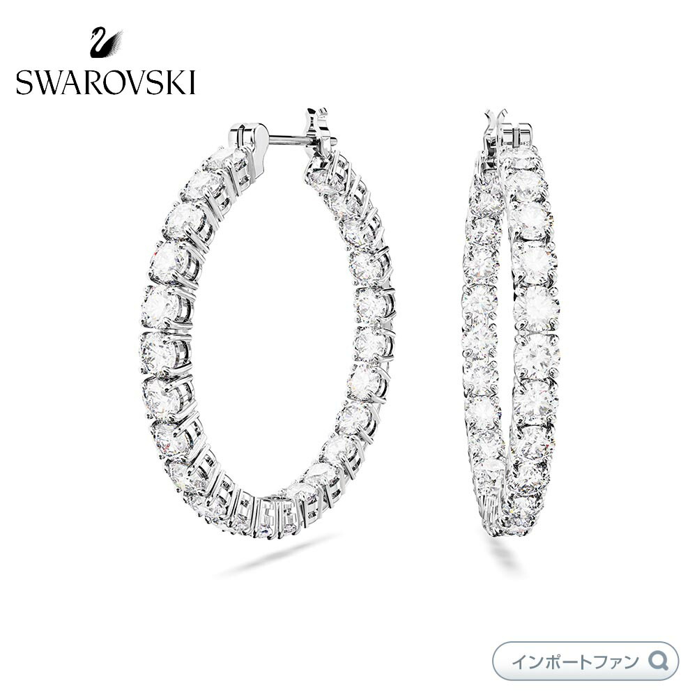 【楽天市場】スワロフスキー マトリクス フープピアス ラウンドカット ホワイト ロジウム・プレーティング 5647715【ポイント最大47倍 ...
