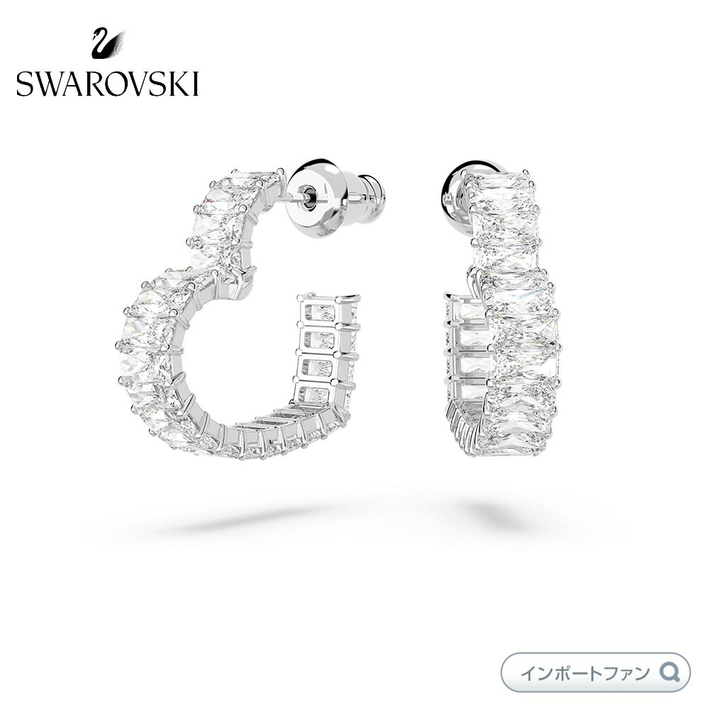 【楽天市場】スワロフスキー マトリクス フープピアス ハート 小サイズ ホワイト ロジウム・プレーティング 5653170 【ポイント最大47 ...