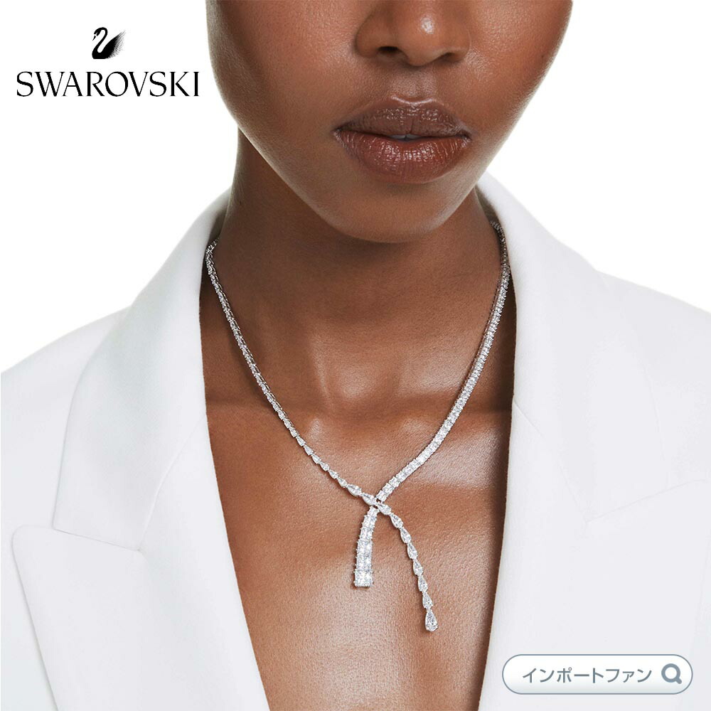 【楽天市場】スワロフスキー マトリクス Y字型ネックレス ミックスカット ホワイト ロジウム・プレーティング 5692533 ：Import Fan