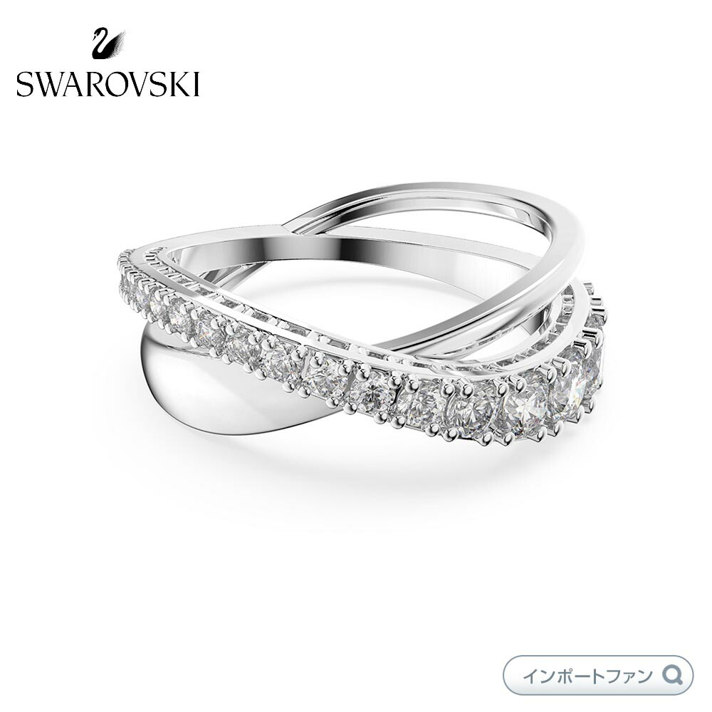【楽天市場】スワロフスキー ツイスト リング 指輪 ラウンドカット ホワイト ロジウム・プレーティング 5572716 5572724 ...