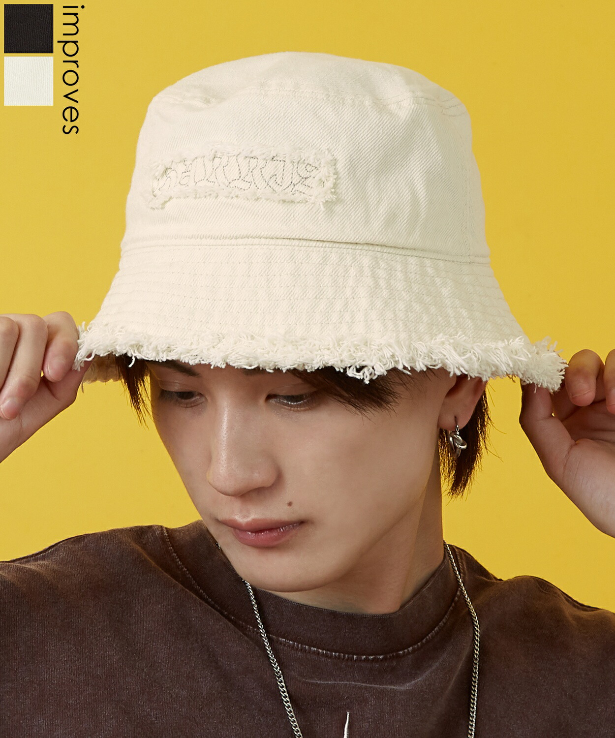 【楽天市場】ハット メンズ レディース ダメージ フリンジ ロゴ ストリート スケーター アメカジ 古着MIX 韓国ファッション Y2K ブラック ホワイト：improves