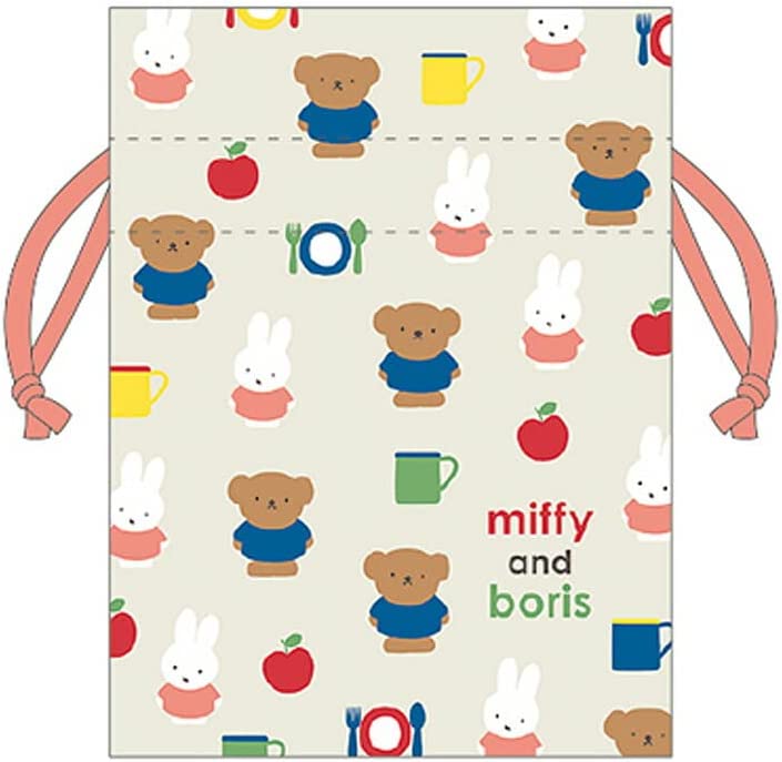 【楽天市場】 ミッフィー/リボン巾着(BA22-29)/アイボリー/miffy and boris/みっふぃー/スクエア(mail 190)：キャラクターズラボ