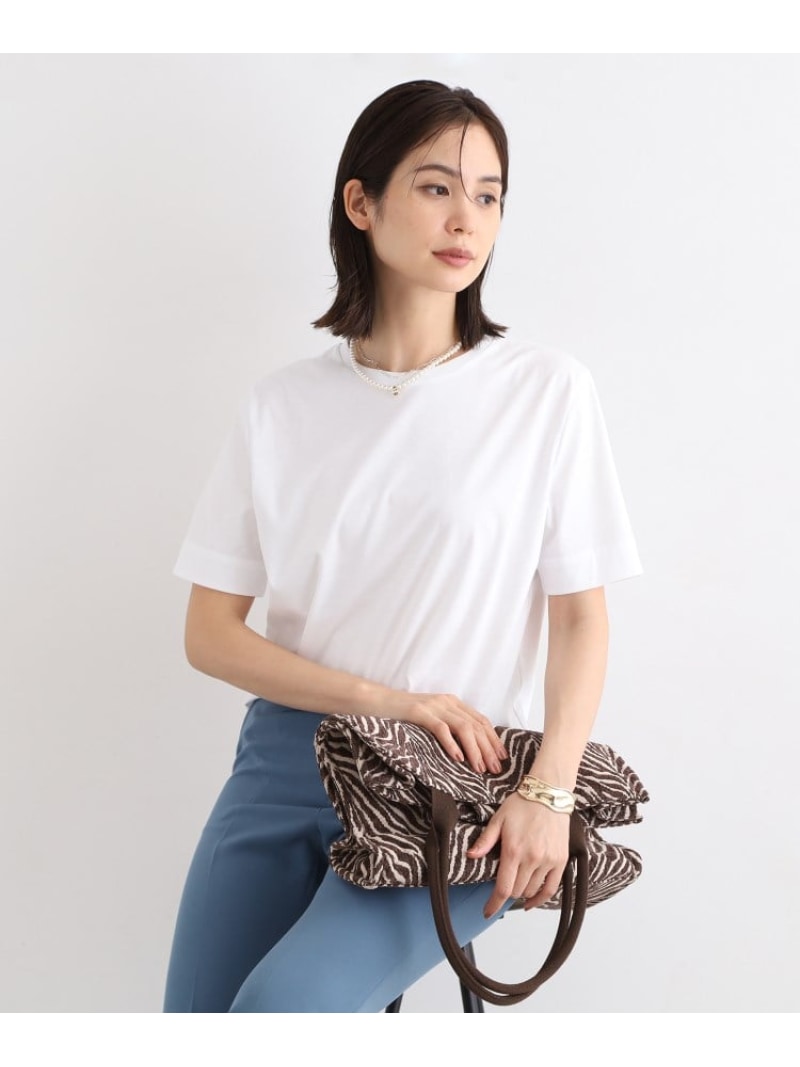 【楽天市場】【SALE／50%OFF】【洗える/コットン100%】裾デザイン大人Tシャツ INDIVI インディヴィ トップス カットソー・Tシャツ ホワイト カーキグリーン ブラック ピンク ...