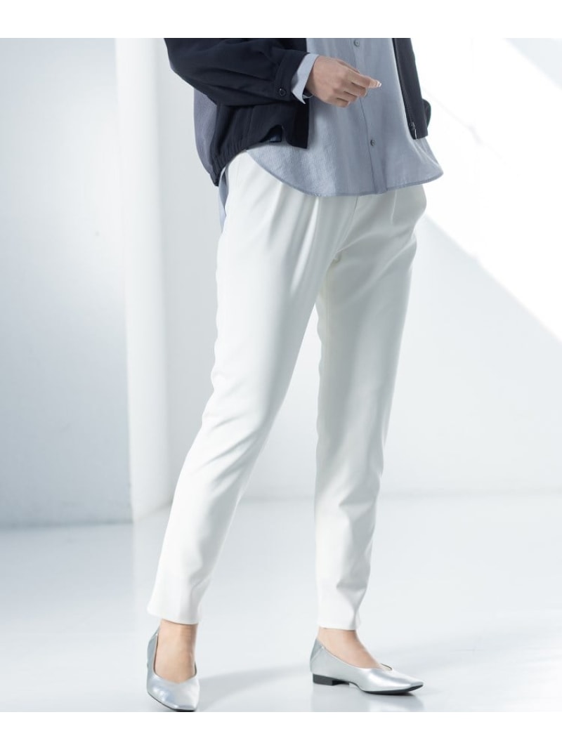 【楽天市場】【SALE／60%OFF】春SALE!【褒められパンツ】ストレッチ タックテーパードパンツ INDIVI インディヴィ パンツ その他のパンツ ホワイト グレー グリーン ベージュ ...