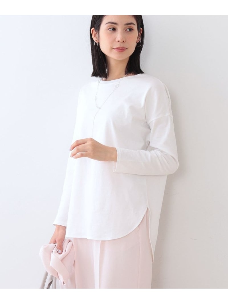【楽天市場】【SALE／20%OFF】【キレイめ】ベーシックロングTシャツ INDIVI インディヴィ トップス カットソー・Tシャツ ホワイト ブラック【RBA_E】【送料無料 ...