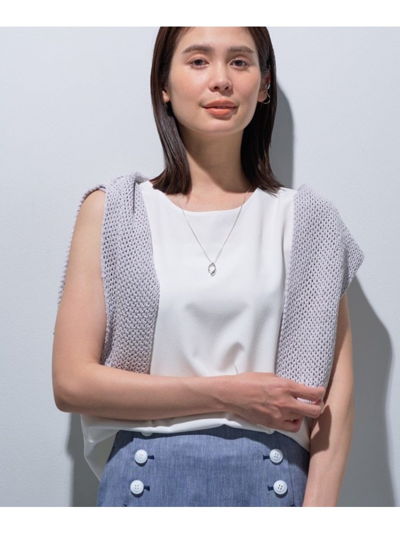 【楽天市場】【SALE／5%OFF】【洗える/SETUP可能】エアリージャージ ノースリーブトップス INDIVI インディヴィ トップス カットソー・Tシャツ ブラック グレー ホワイト ...