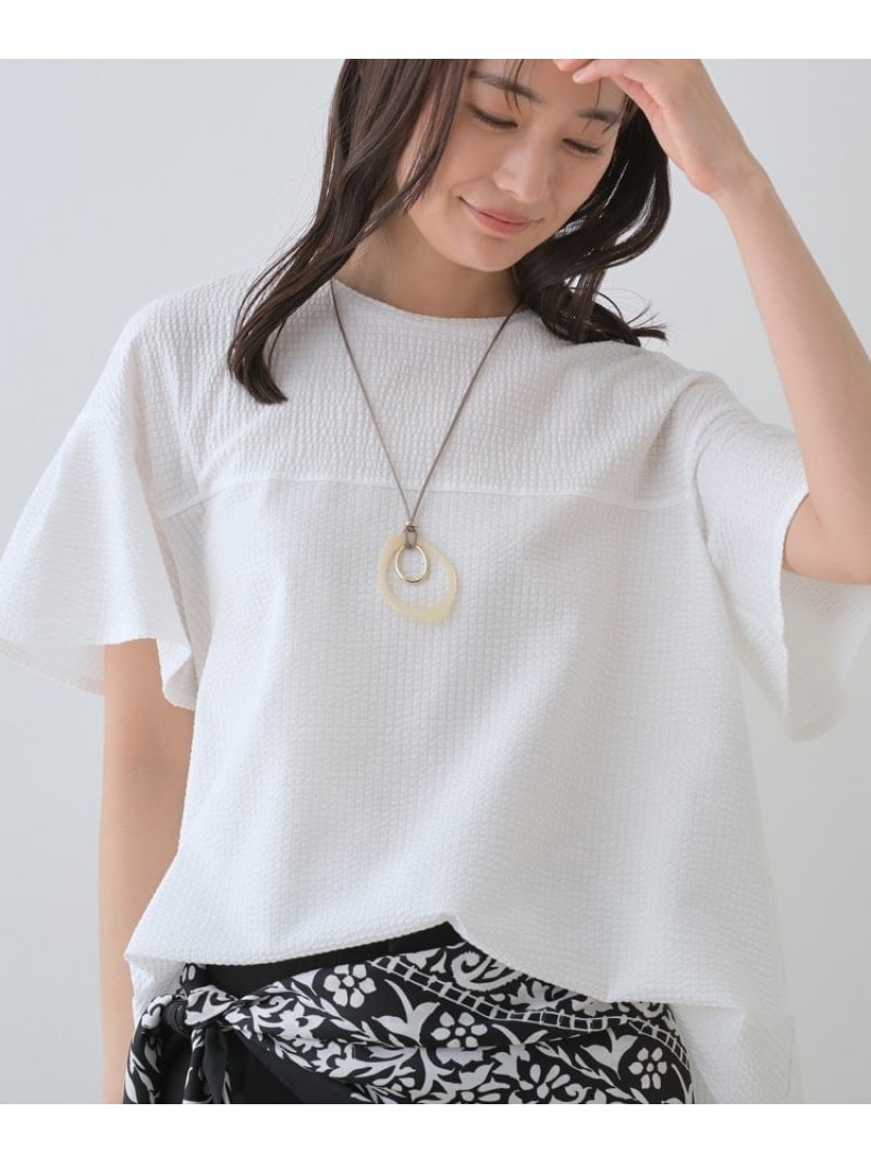 【楽天市場】【SALE／5%OFF】【洗える/体型カバー】凹凸素材フレアデザイントップス INDIVI インディヴィ トップス カットソー・Tシャツ イエロー グレー ブラック ブルー ...