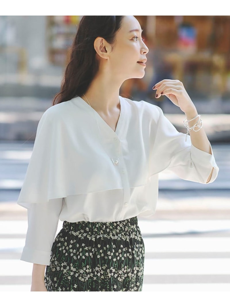 【楽天市場】【SALE／10%OFF】【着る日傘/UVケア/接触冷感】ケープカラーブラウス INDIVI インディヴィ トップス シャツ・ブラウス グレー ブラック ホワイト【RBA_E ...