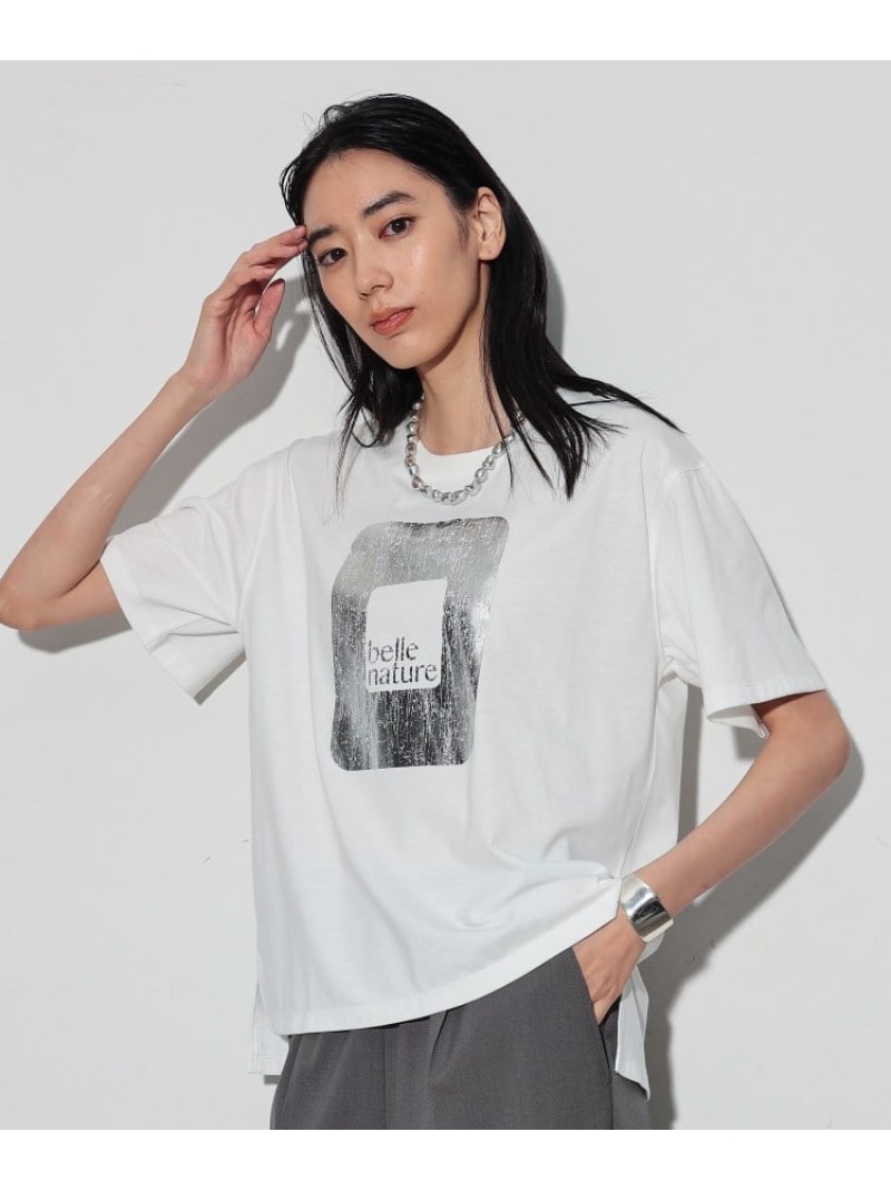 【楽天市場】【SALE／50%OFF】シャイン箔プリントTシャツ GALLEST インディヴィ トップス カットソー・Tシャツ ブラック ホワイト グレー【RBA_E】[Rakuten ...