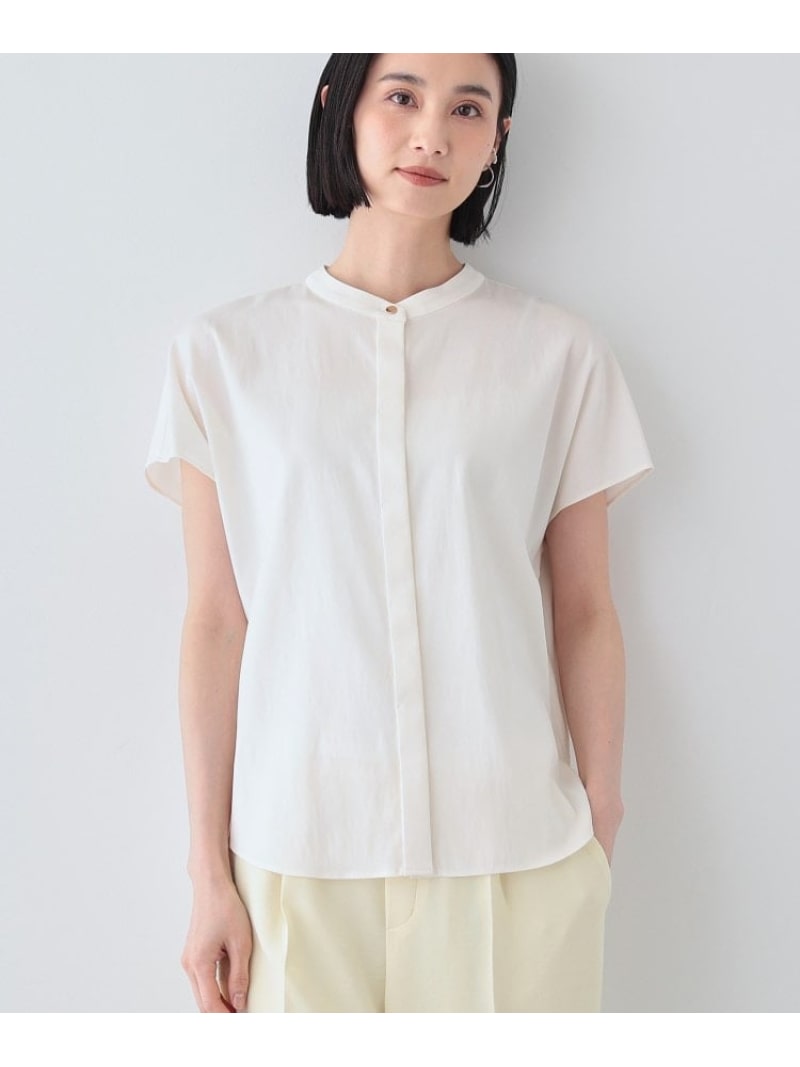 【楽天市場】【SALE／60%OFF】【洗える/SETUP可能/UVケア/接触冷感/日本製】バンドカラー半袖ブラウス INDIVI インディヴィ トップス シャツ・ブラウス ベージュ ホワイト ...