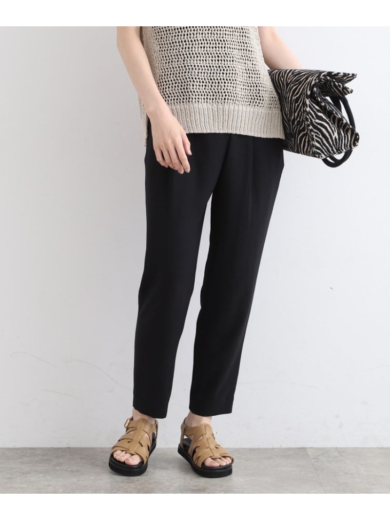 【楽天市場】【SALE／60%OFF】【洗える/UVケア/SETUP可能】ラップ風テーパードパンツ INDIVI インディヴィ パンツ その他のパンツ ブラック ベージュ ブルー【RBA_E ...