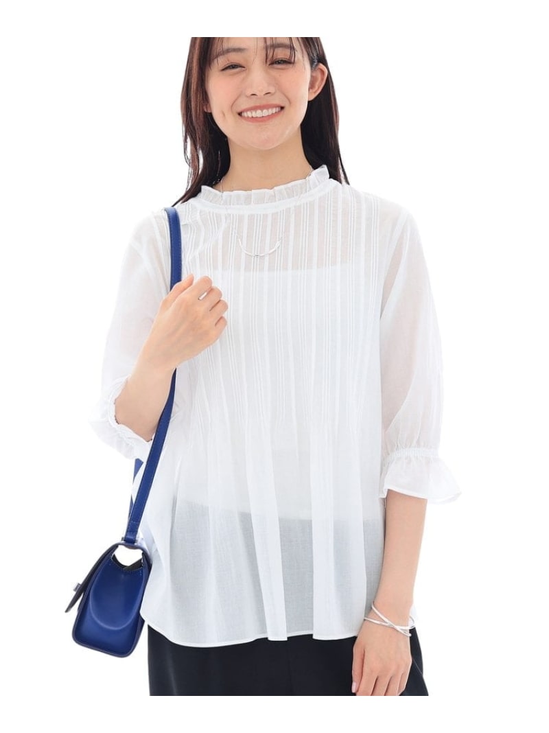 【楽天市場】【SALE／20%OFF】【洗える/コットン】ピンタックシアーブラウス INDIVI インディヴィ トップス シャツ・ブラウス ブラック ホワイト【RBA_E】【送料無料 ...