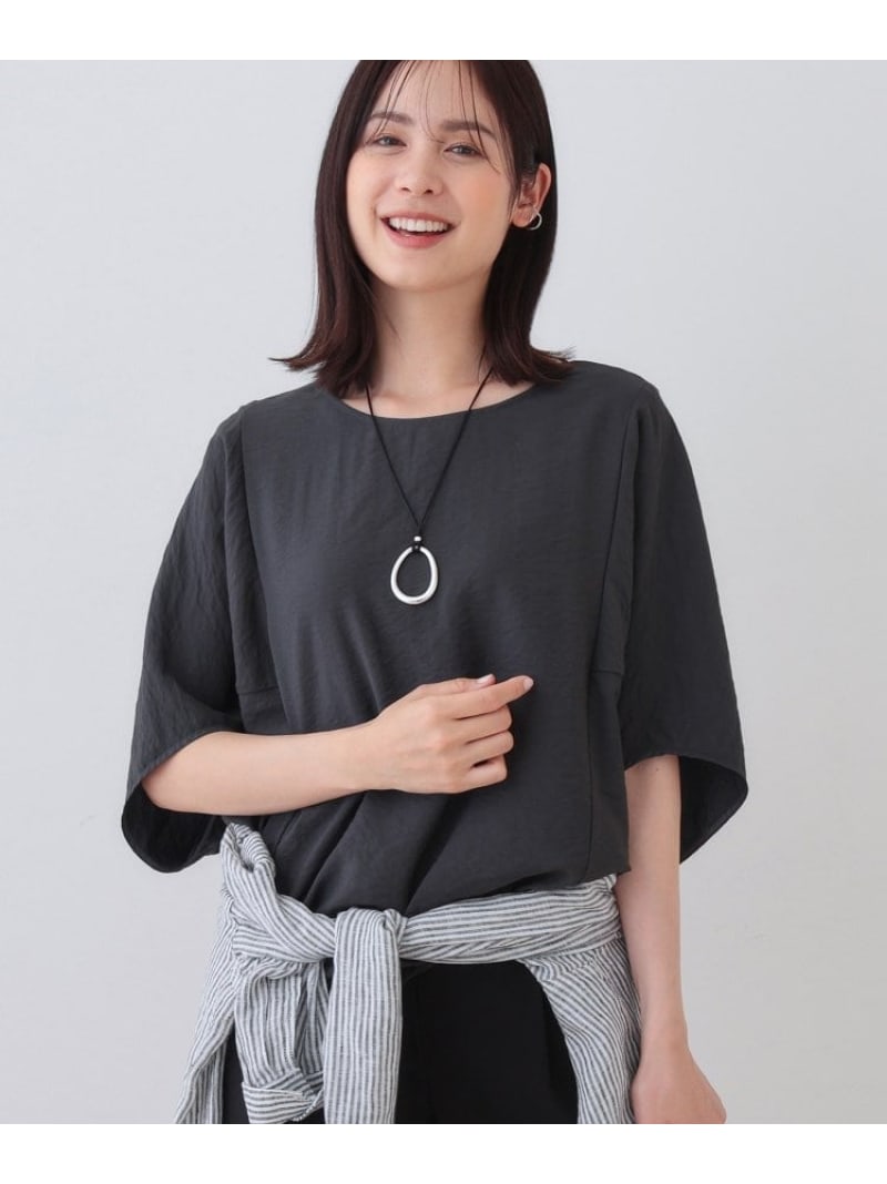 【楽天市場】【SALE／30%OFF】【洗える/5分袖/UVケア/SETUP可能】モモンガスリーブブラウス INDIVI インディヴィ トップス シャツ・ブラウス グレー ブラック【RBA_E ...