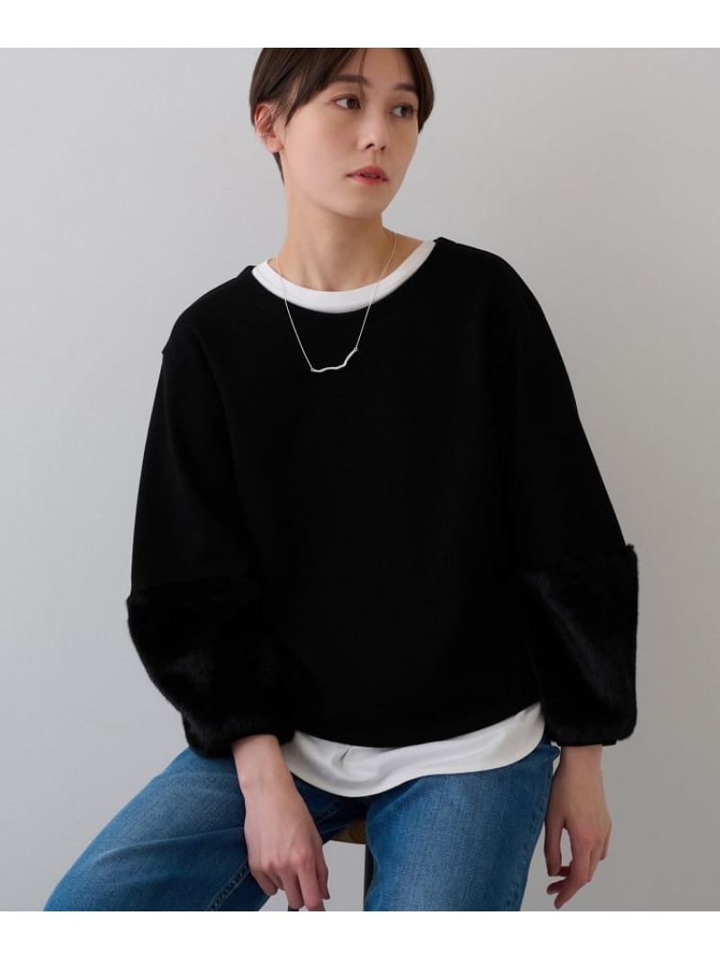 【楽天市場】【SALE／46%OFF】【洗える/UVケア/SETUP可能】メランジ調フェイクファー切り替えトップス INDIVI インディヴィ トップス カットソー・Tシャツ ホワイト ...