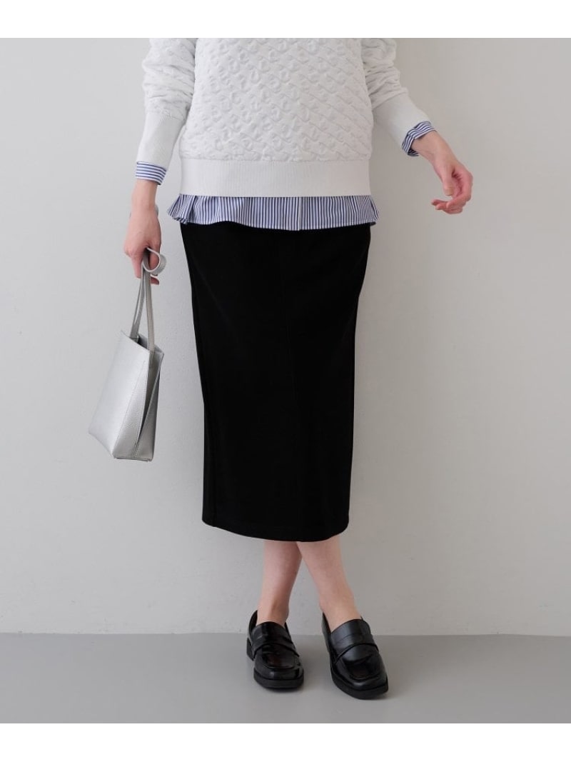 【楽天市場】【SALE／60%OFF】【洗える/UVケア/SETUP可能】メランジ調ニットライクIラインスカート INDIVI インディヴィ スカート その他のスカート ブラック ホワイト ...