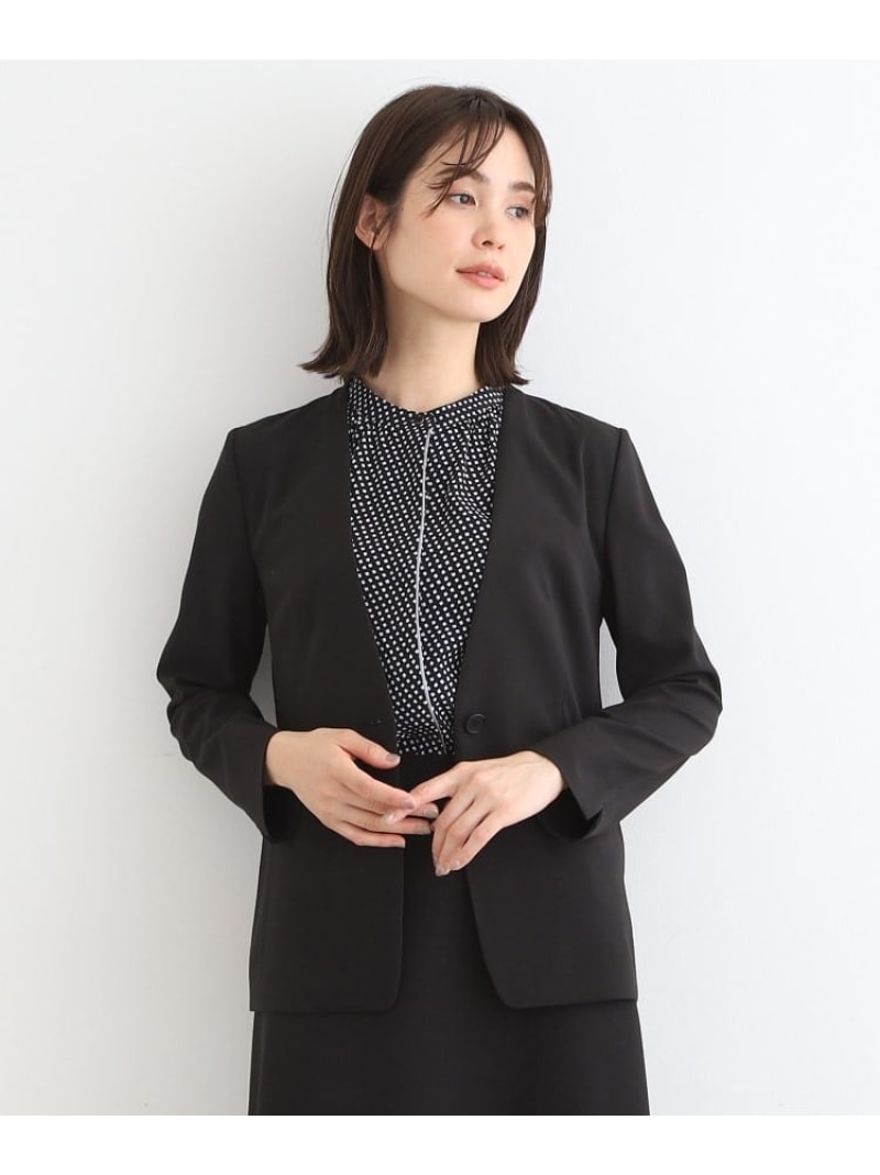 【楽天市場】【SALE／60%OFF】【洗える/UVケア/接触冷感/SETUP可能】千鳥柄ノーカラージャケット INDIVI インディヴィ スーツ・フォーマル セットアップスーツ ブラック ...