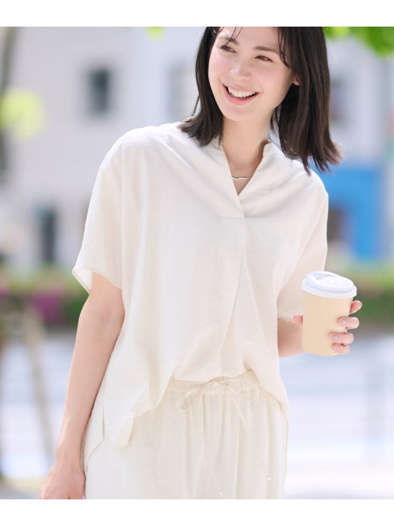 【楽天市場】【SALE／5%OFF】【洗える/UVケア/SETUP可能】スキッパードルマンブラウス INDIVI インディヴィ トップス シャツ・ブラウス ブラック ホワイト【RBA_E ...