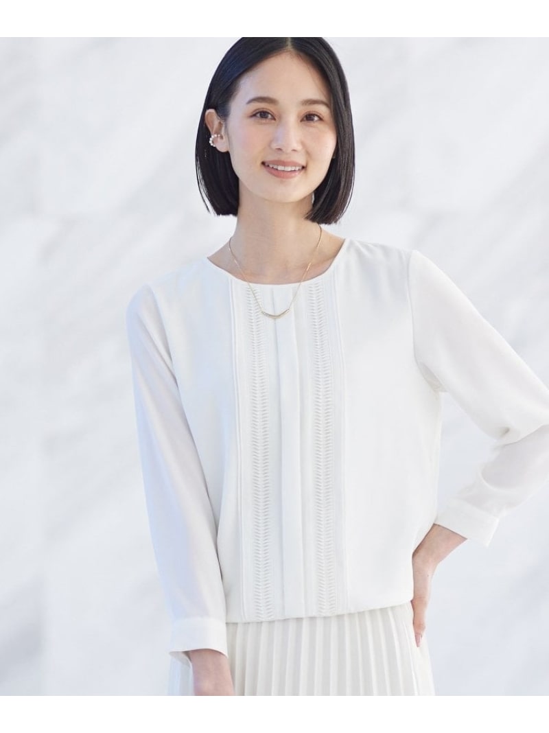 【楽天市場】【SALE／30%OFF】春SALE!【洗える/UVケア】ピンタックブラウス INDIVI インディヴィ トップス シャツ・ブラウス ホワイト ベージュ ピンク ネイビー【RBA ...